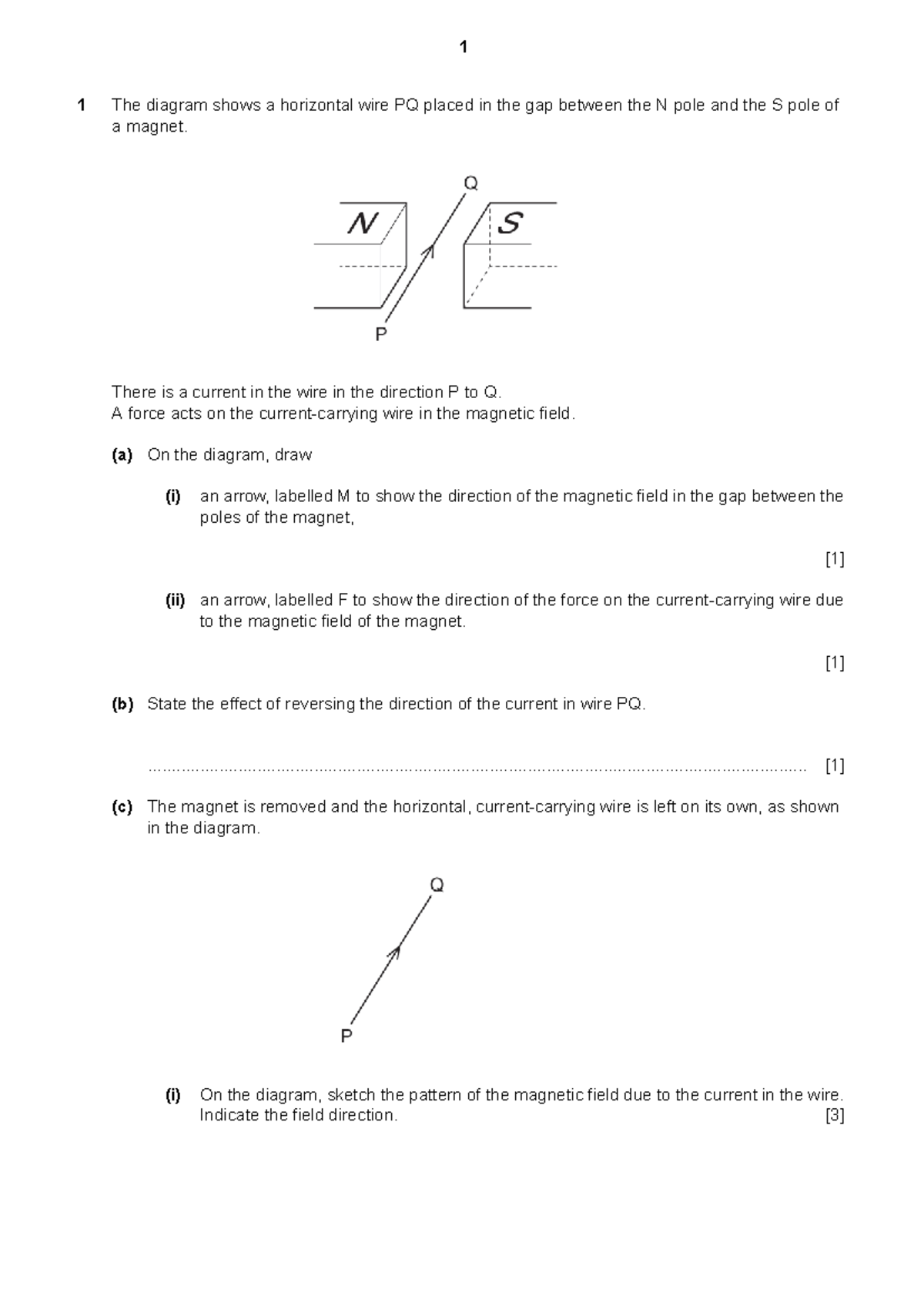 Grade#9 Magnets & Currents Revision Worksheet Term#2 - 1 The diagram ...
