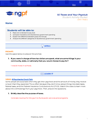 Math - notes - Math for Data and Financial Literacy Simple Interest I ...