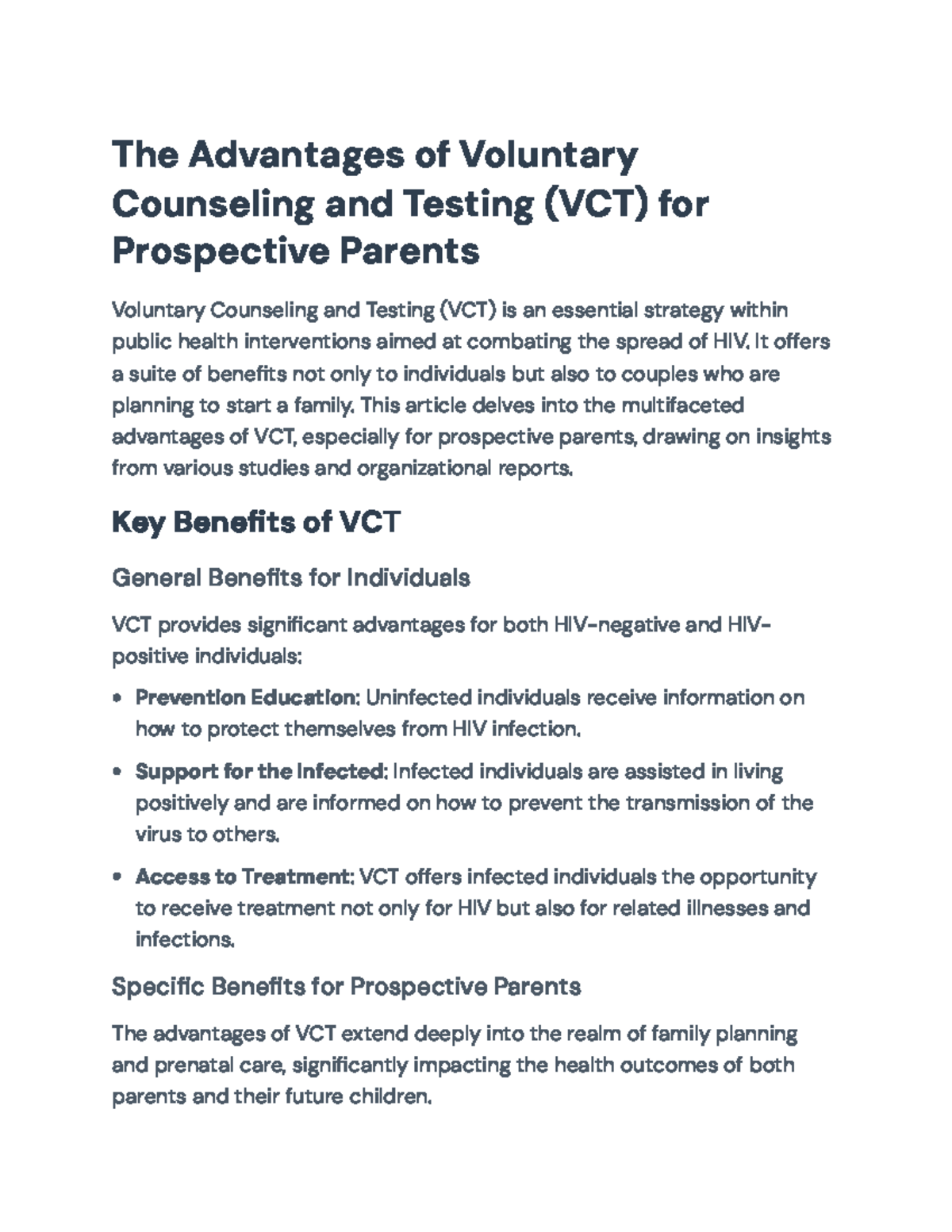 Understanding the Benefits of VCT for Prospective Parents: A Guide ...
