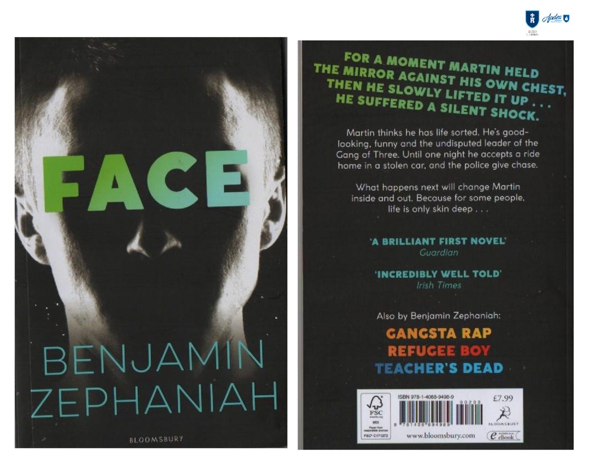 FACE by Benjamin Zephaniah: Chapter 1 & 2 Summary Analysis - Studocu