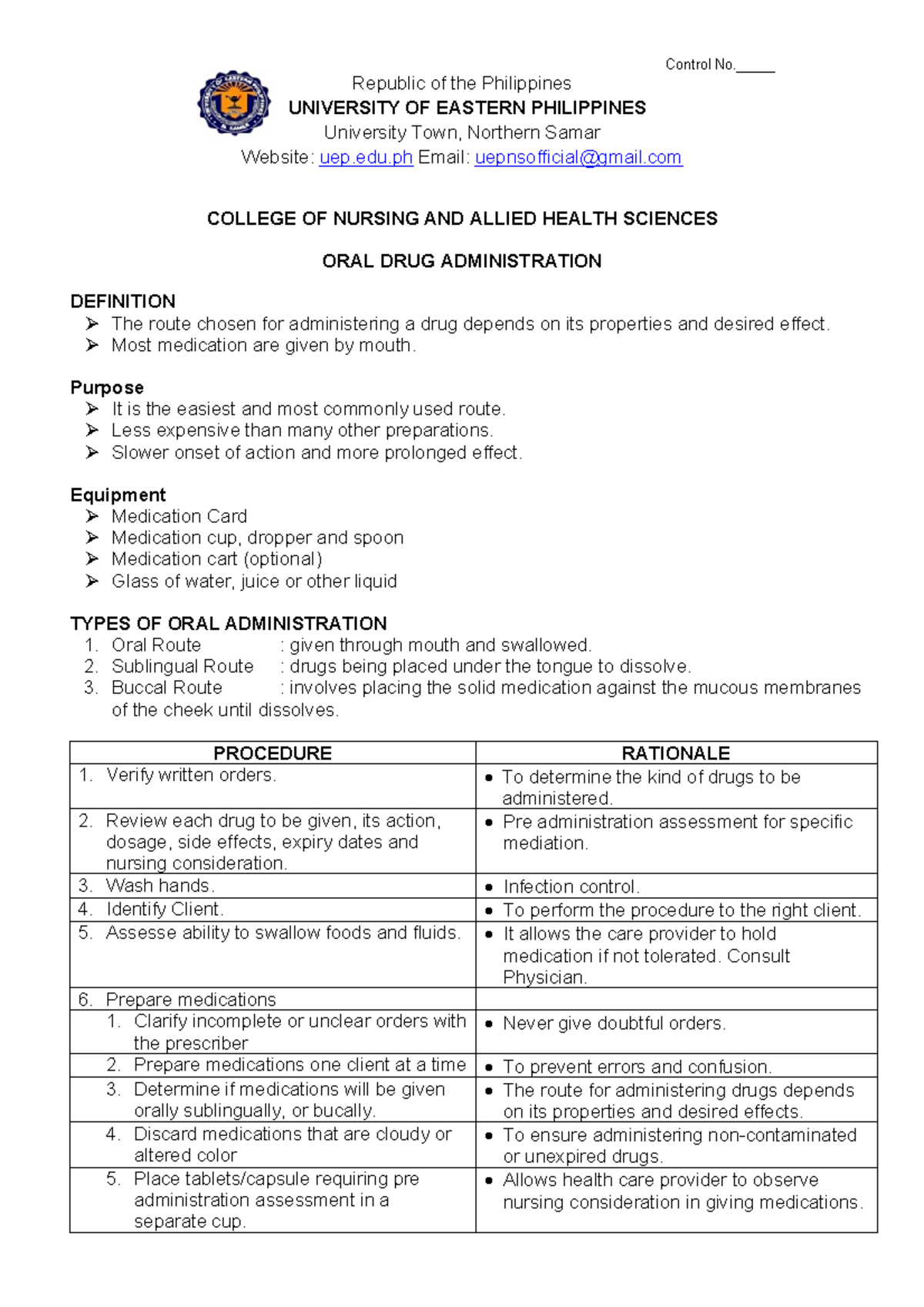 Oral Drug Administration Procedures & Guidelines for Nursing Students ...
