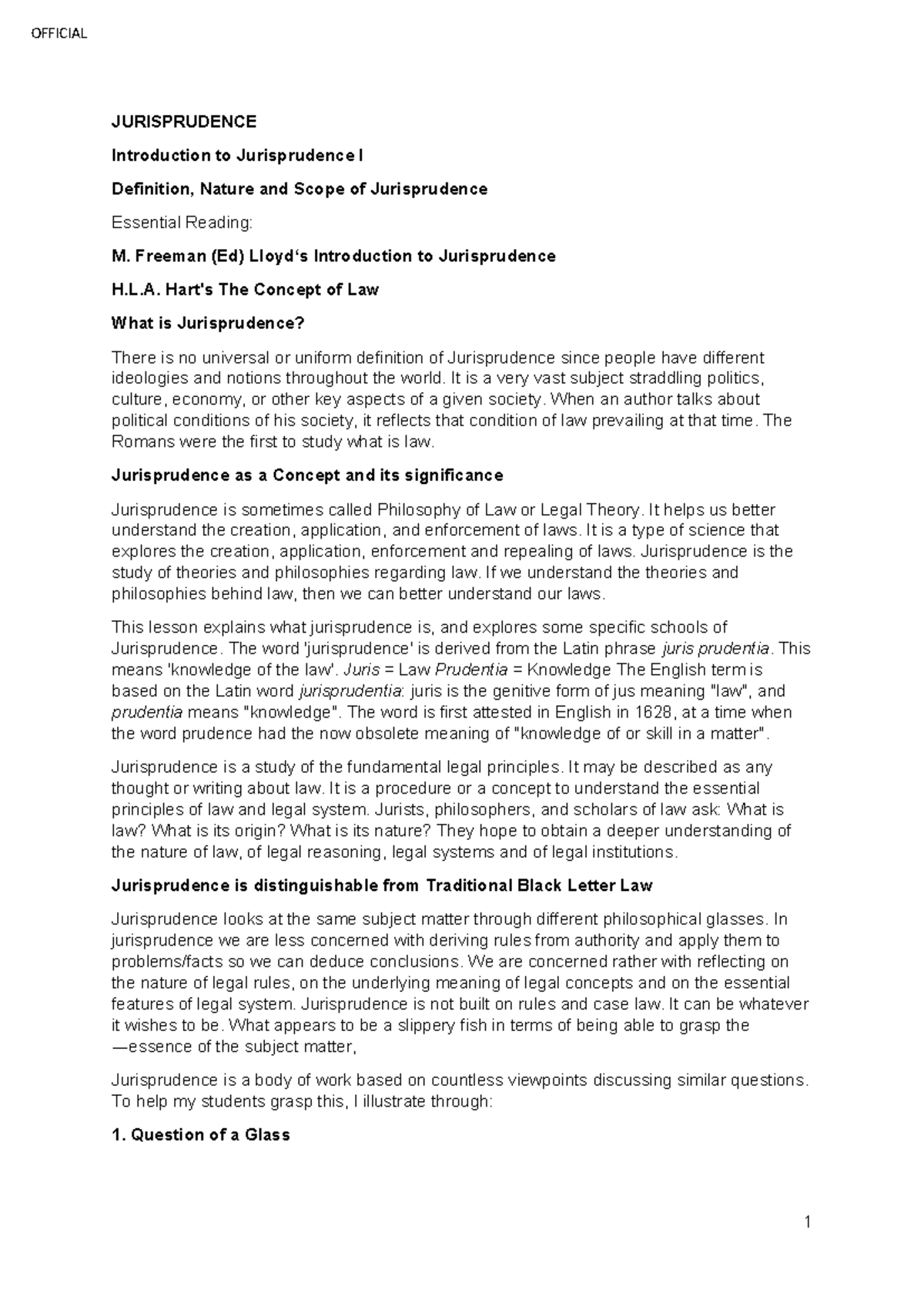 JUR 101: Comprehensive Jurisprudence Overview and Key Concepts - Studocu