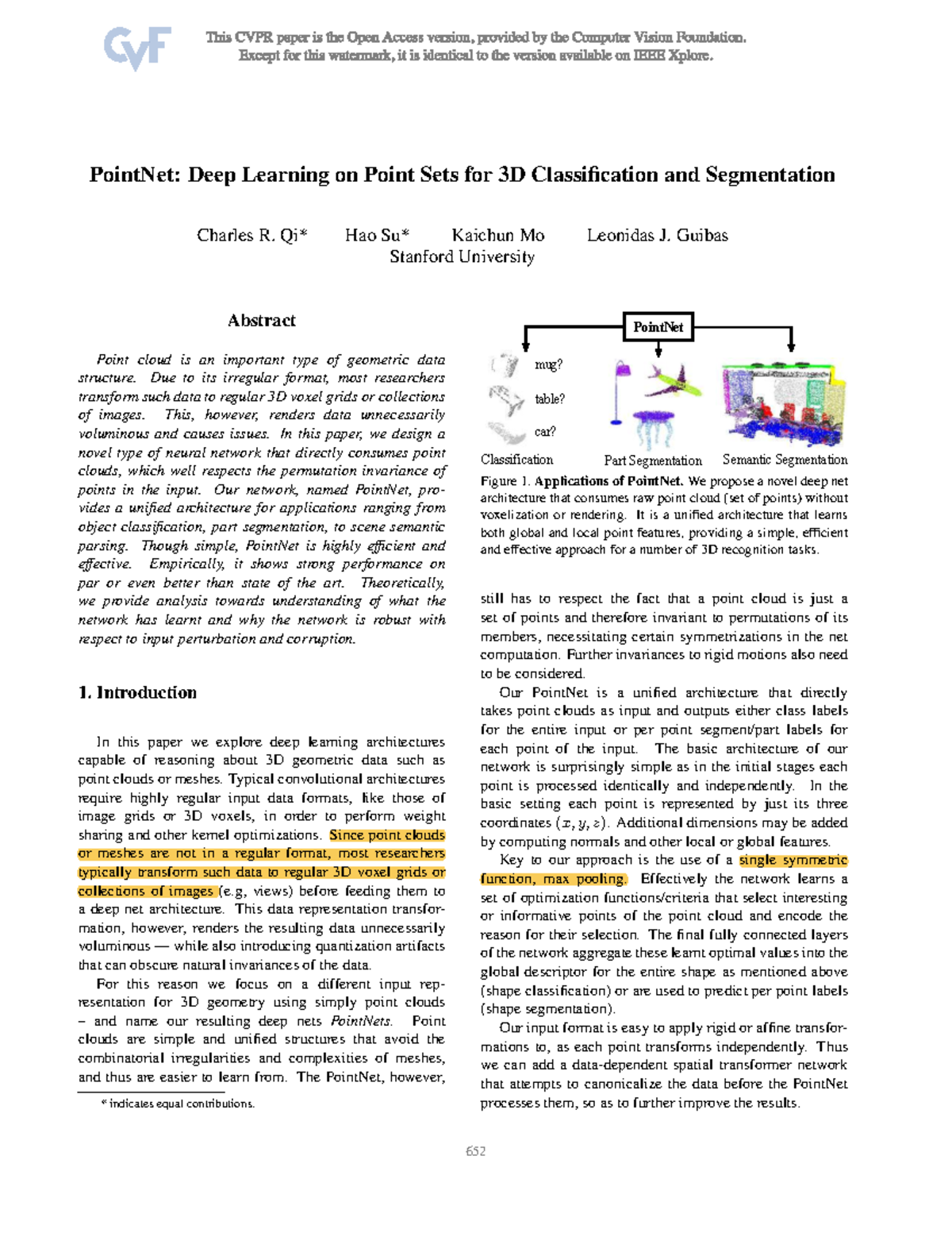 Point Net Deep Learning CVPR 2017 - PointNet: Deep Learning on Point Sets for 3D Classification ...