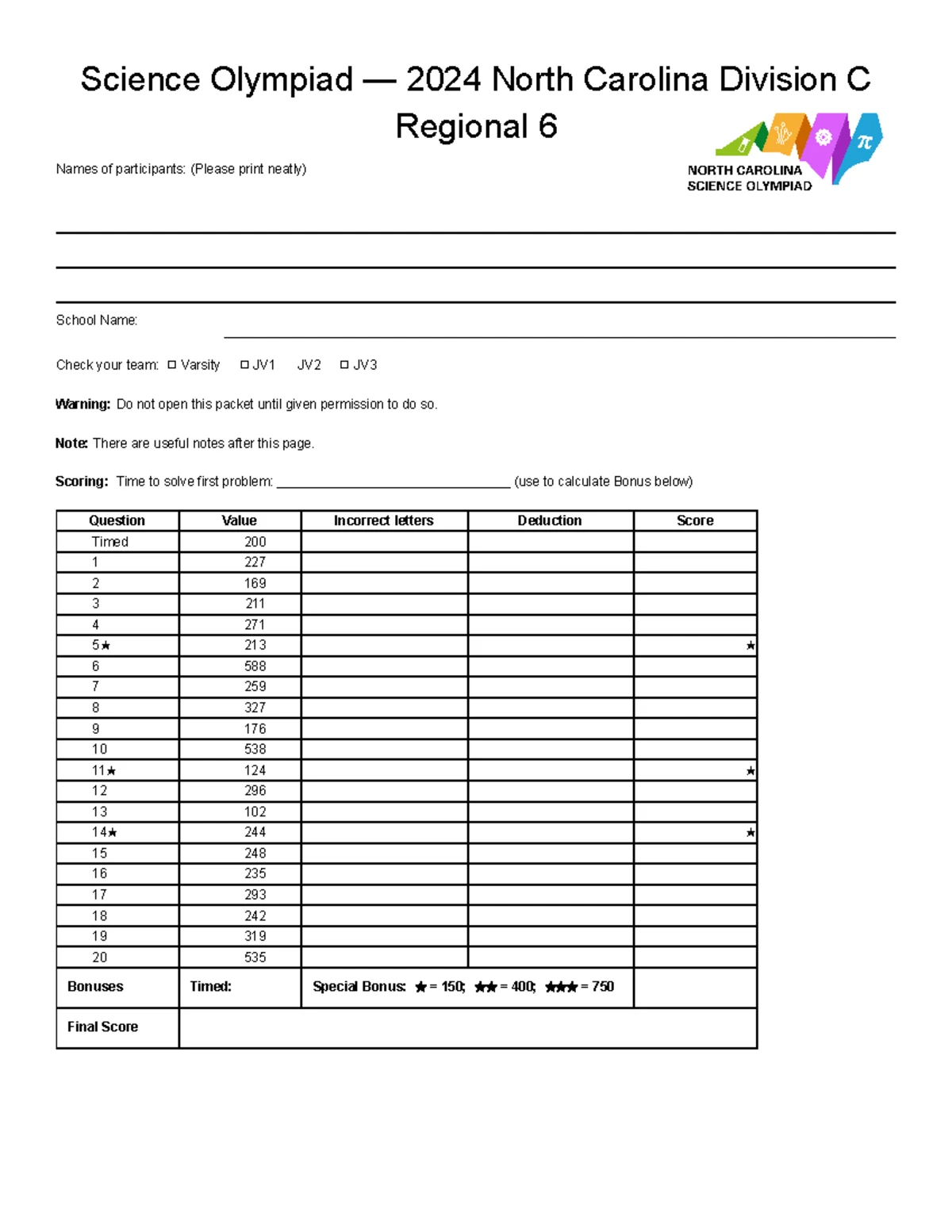 Anatomy & Physiology Captains Test - Science Olympiad 2020 (Div C ...