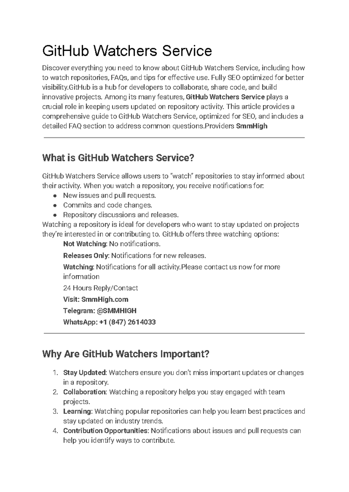 Git Hub Watchers Service - GitHub Watchers Service Discover everything ...