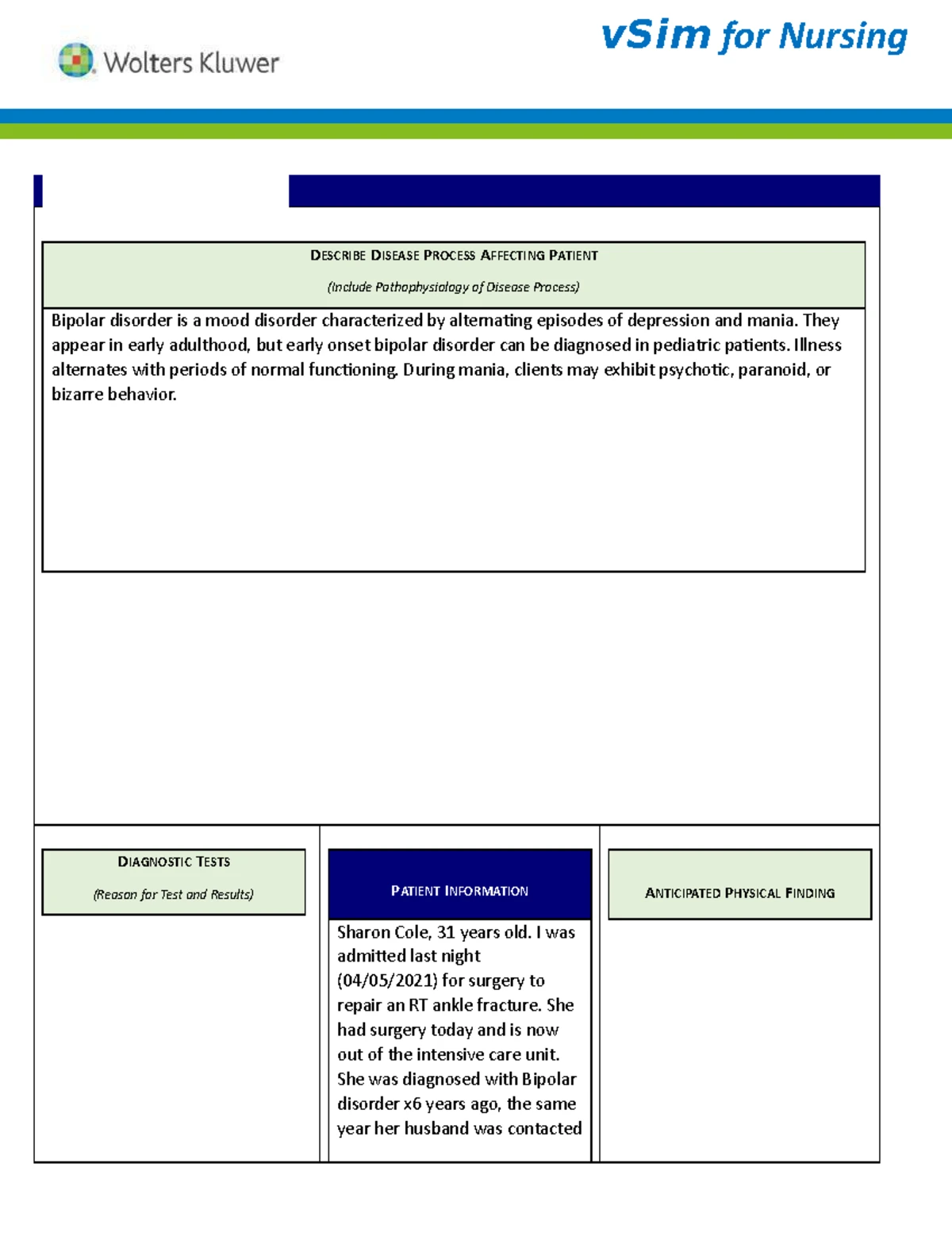 Carl Shapiro v Sim Clinical Replacement Packet for Students - CONCEPT ...