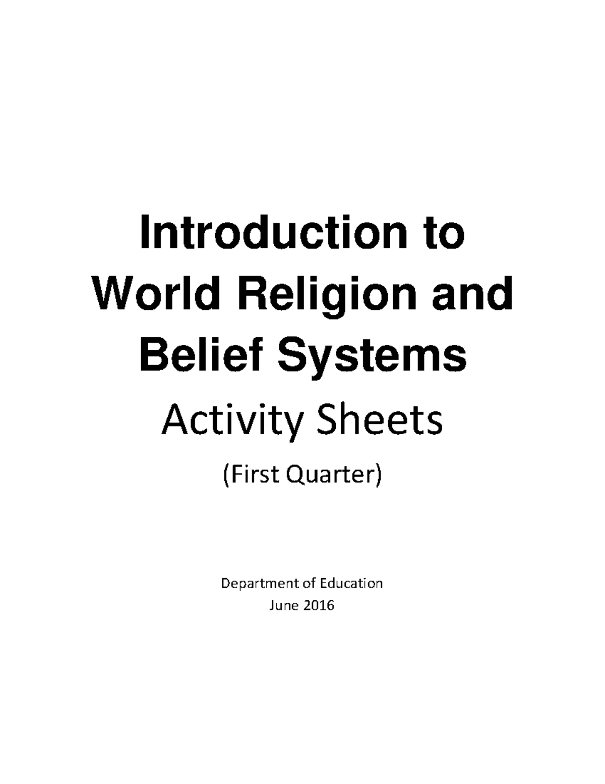 Pdfcoffee - lesson - Introduction to World Religion and Belief Systems ...