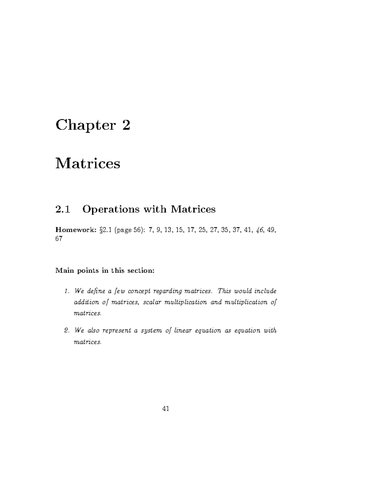 Chapter 2.1: Matrix Operations Homework & Key Concepts - Studocu