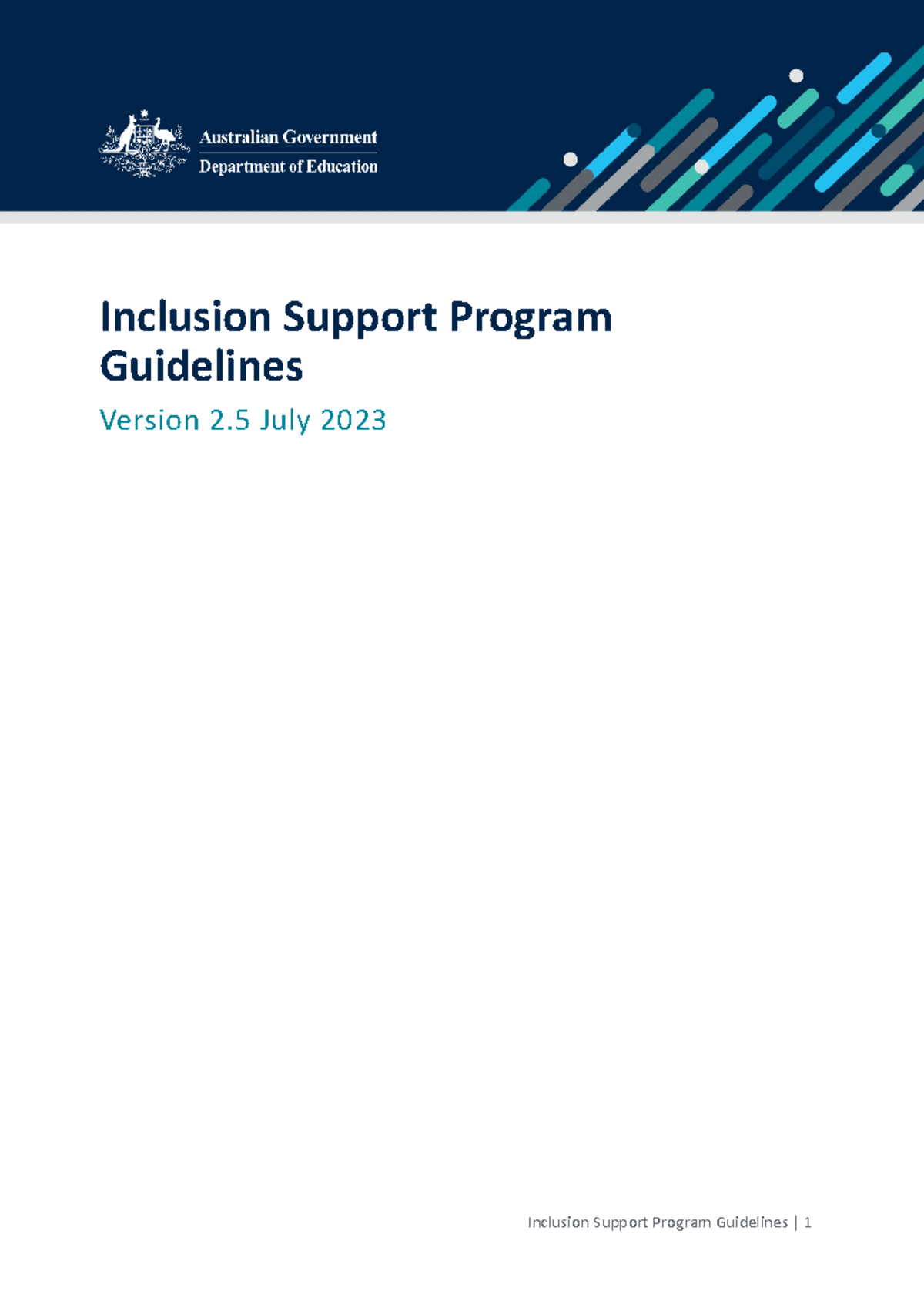 Inclusion Support Program Guidelines (Version 2.5 - July 2023) - Studocu