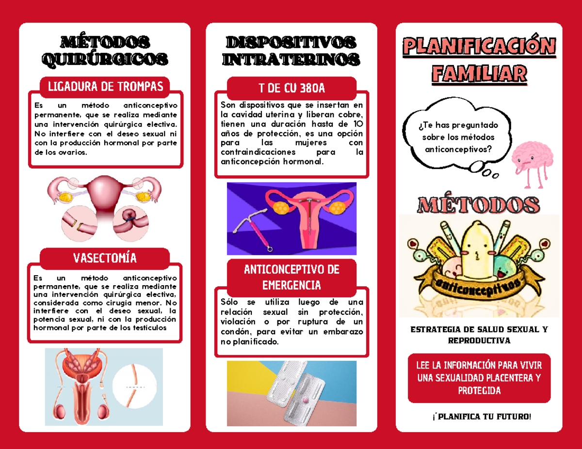 Tríptico Informativo - Planificación Familiar - Es un método anticonceptivo permanente, que se ...