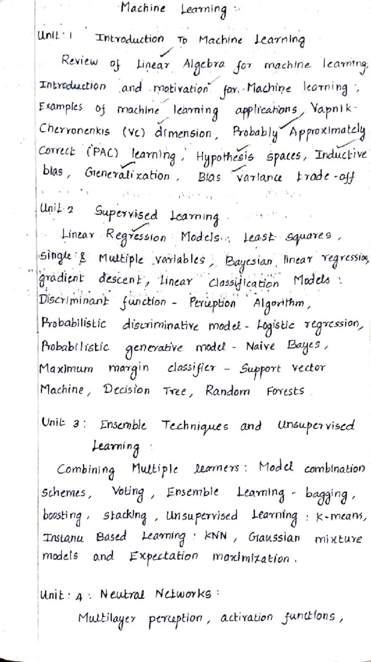 ML - Machine Learning Lecture Notes: Concepts and Techniques - Studocu