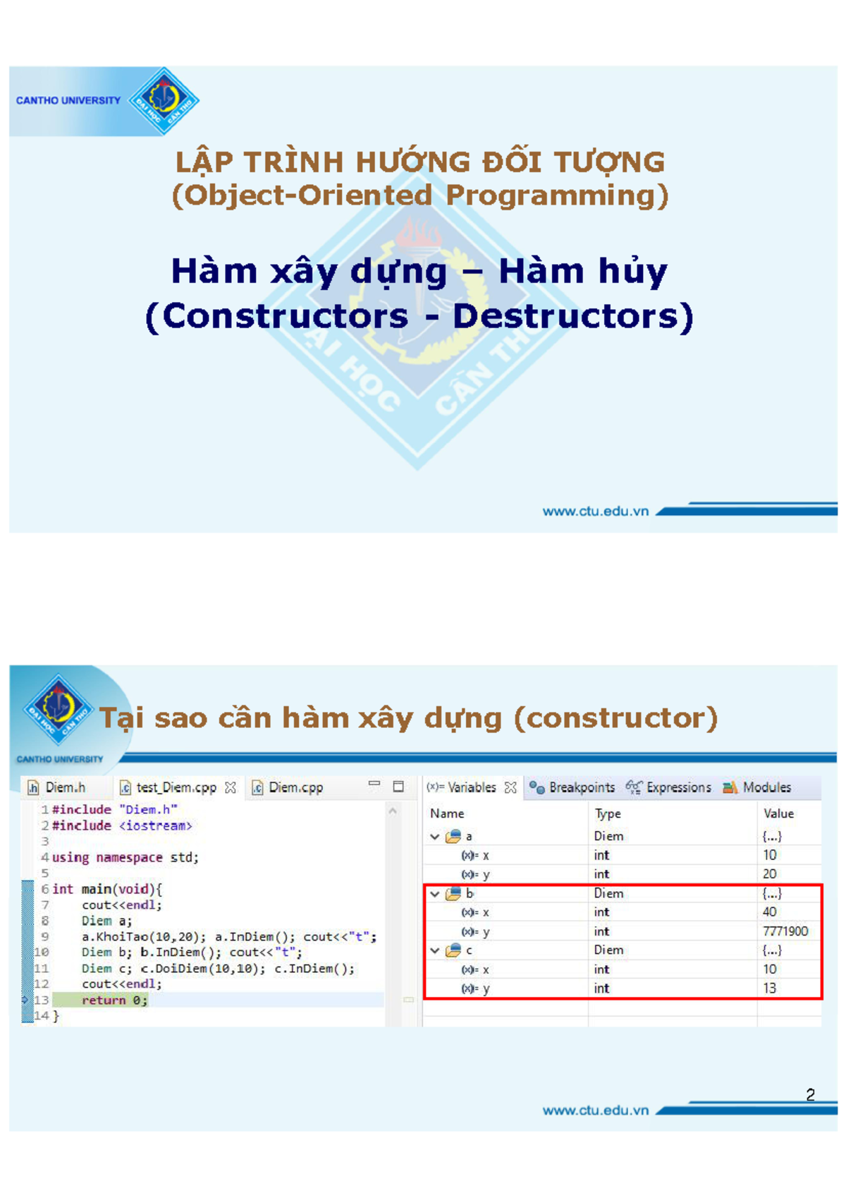 4 Constructors Destructors 2up - LẬP TRÌNH HƯỚNG ĐỐI TƯỢNG (Object ...