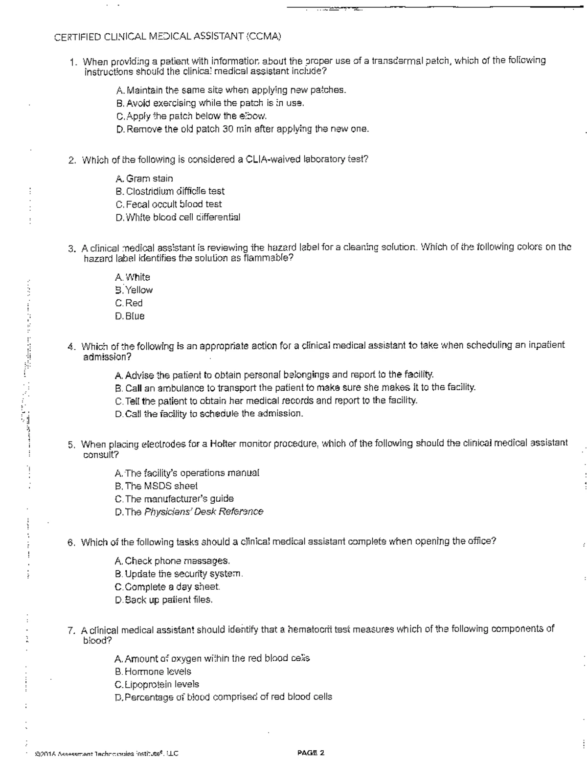 NHA EXAM - Practice Test with Answer Key and Solutions - Studocu