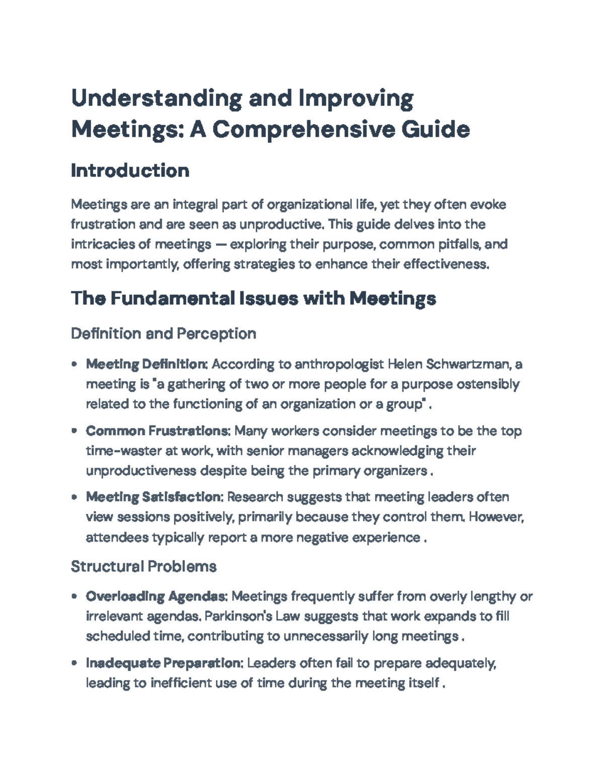 Effective Strategies for Productive Meetings: A Comprehensive Guide ...