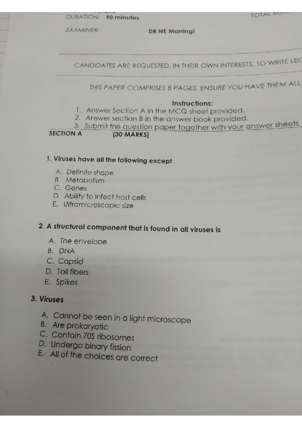 Micr 215 Test 1: Study Guide For Viral Structure & Replication - Studocu