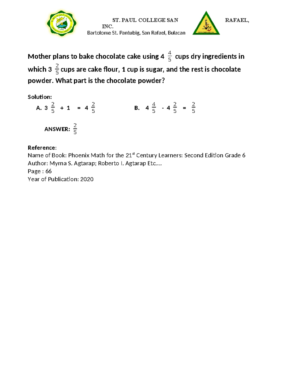 BulPrisa Questions for Grade 6 Math, School Year 2023-2024 - Studocu