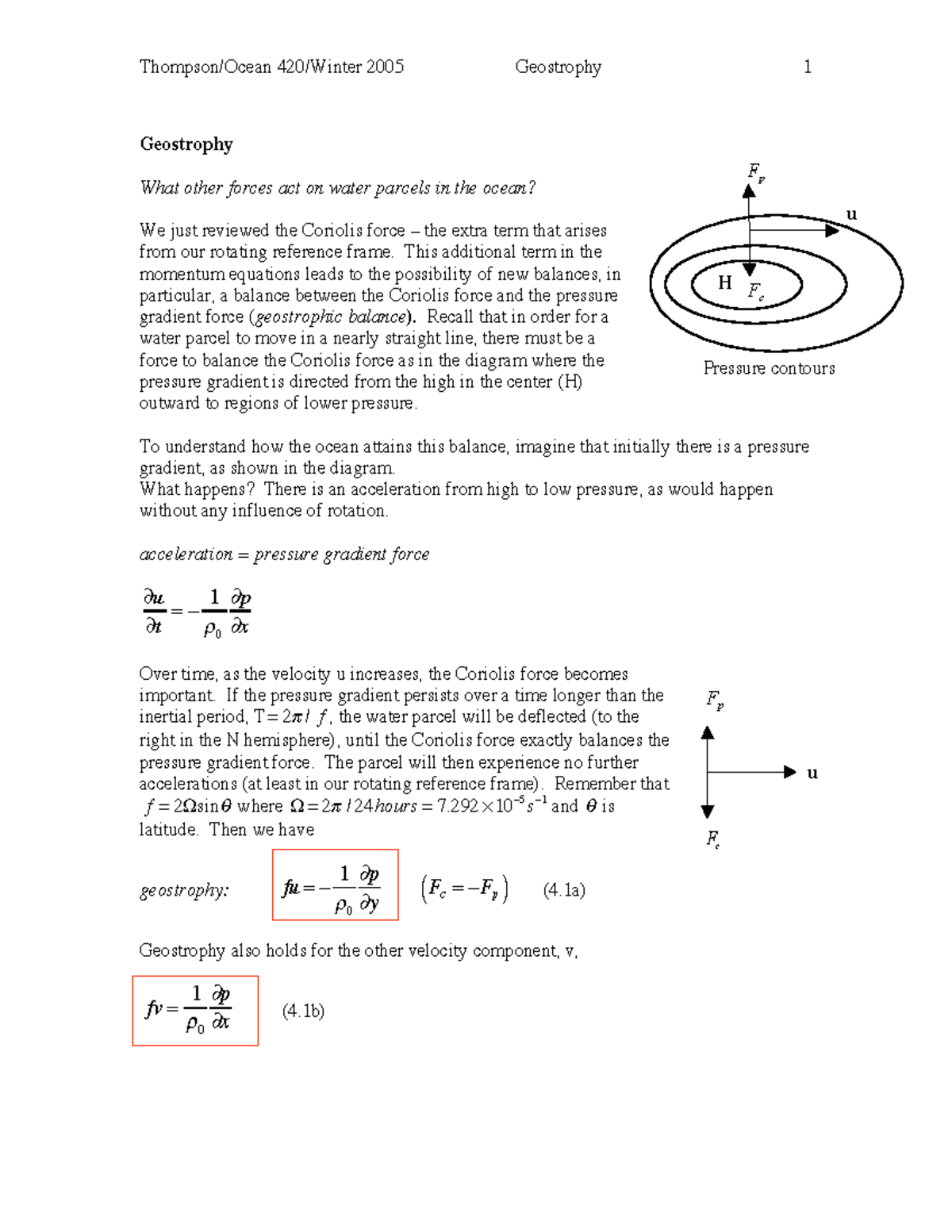 Geostrophy and Ocean Forces: Understanding Balance in Water Parcels ...
