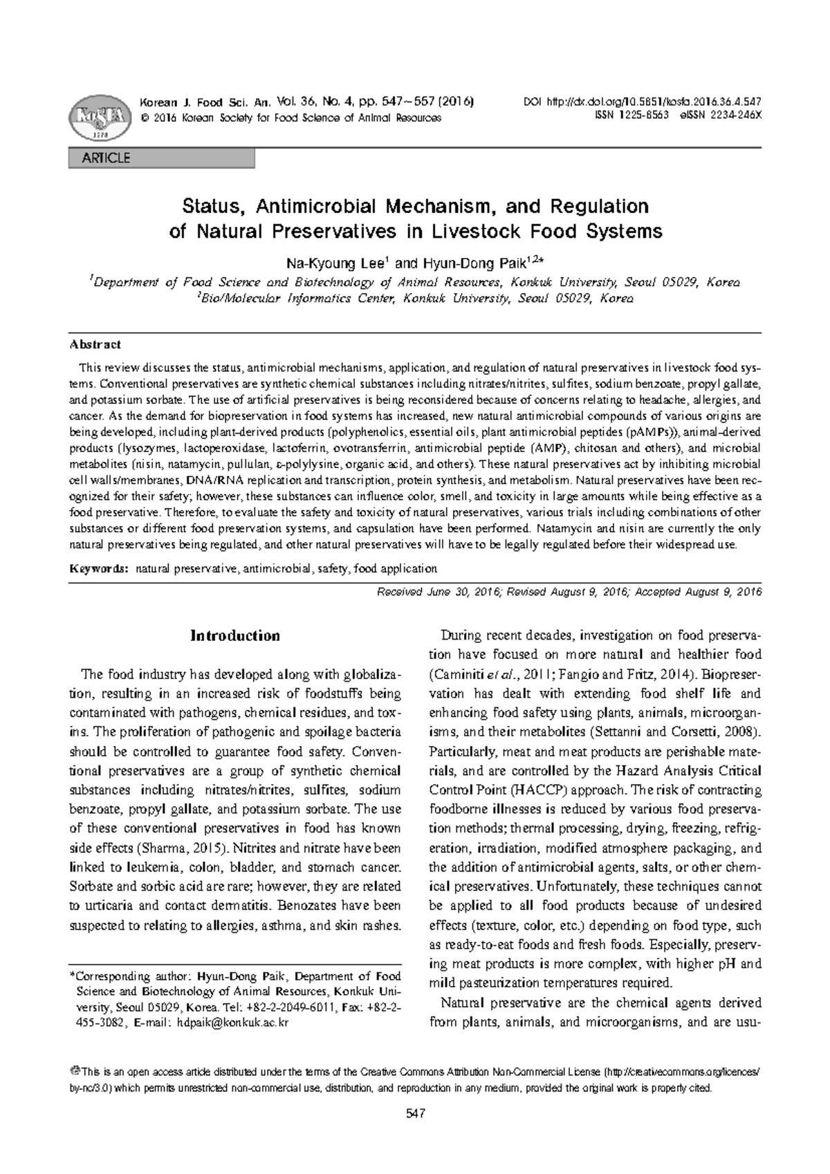 Natural Preservatives in Livestock Food Systems: Status and Mechanisms ...