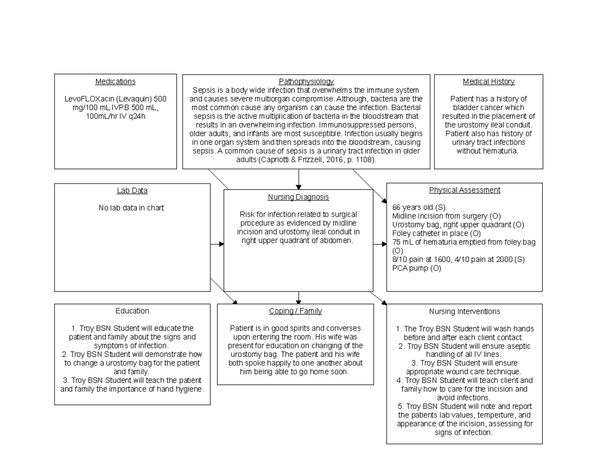 Risk for Infection Concept Map - Nursing Diagnosis Risk for infection ...