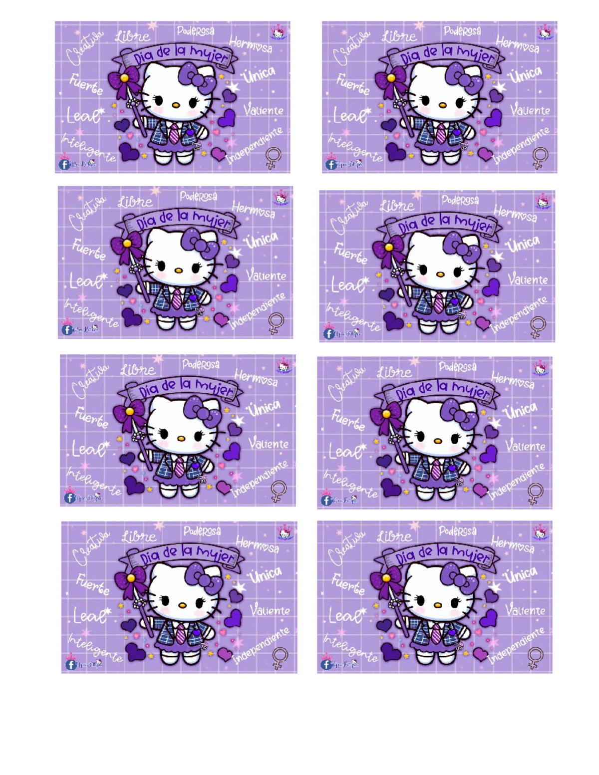Tarjetas Hello Kitty - Tarea de Recortes para el Día de la Mujer - Studocu