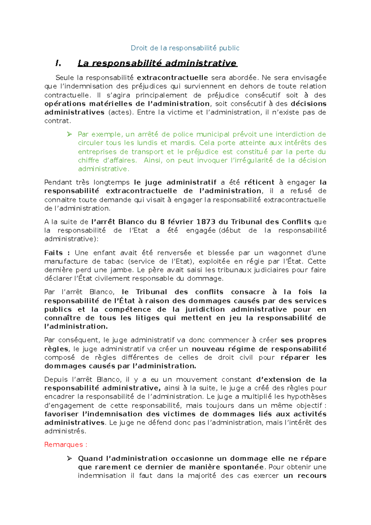 Droit de la responsabilité public - La responsabilité administrative ...