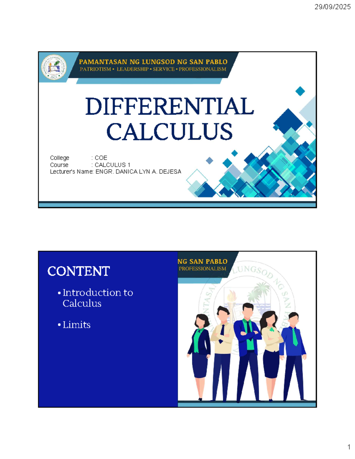 CALCULUS 1: Module 1 - Limits Overview and Solved Problems - Studocu