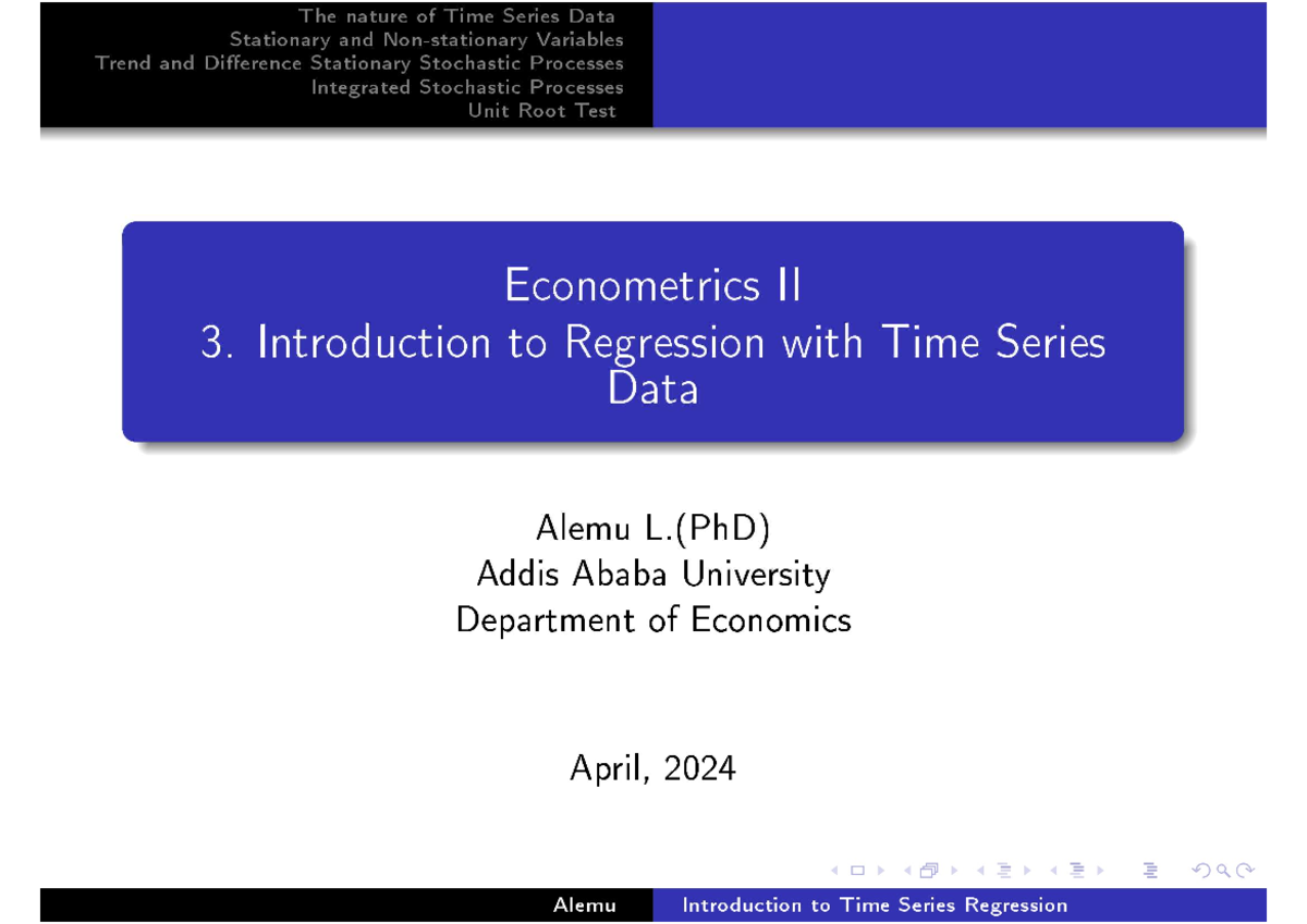 Chapter 5 Time Series Analysis v02 Pic - The nature of Time Series Data Stationary and Variables ...