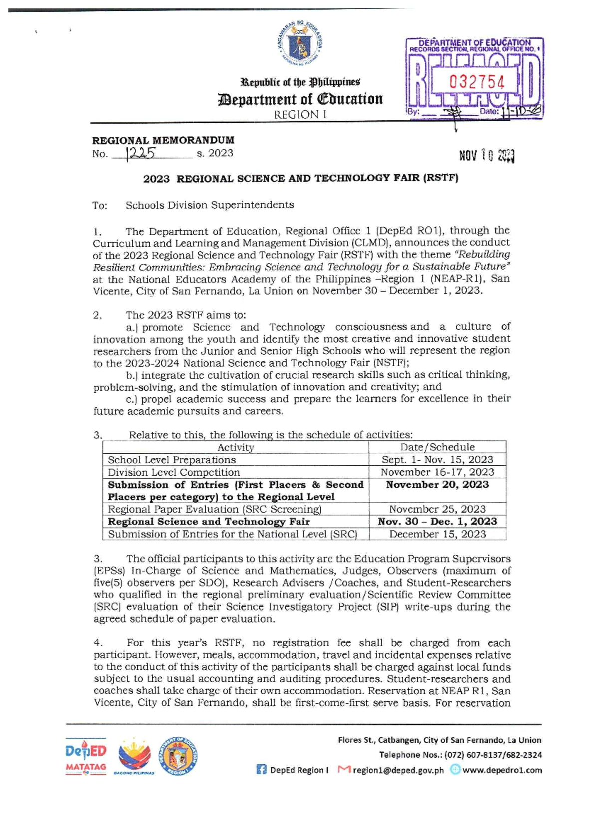 2023 RSTF Guidelines: Regional Science and Technology Fair Mechanics ...