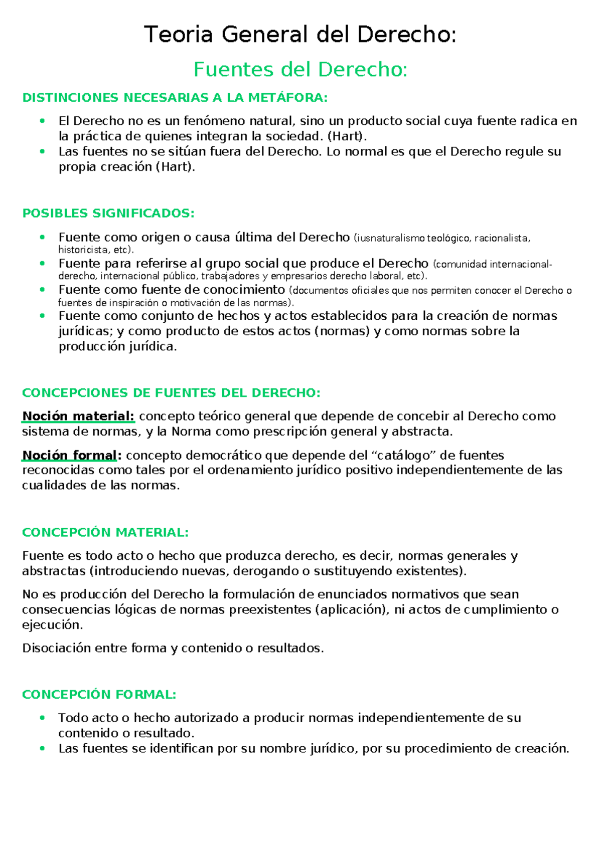 Resumen de Clase TGD - Fuentes del Derecho 2do Parcial 2023 - Studocu