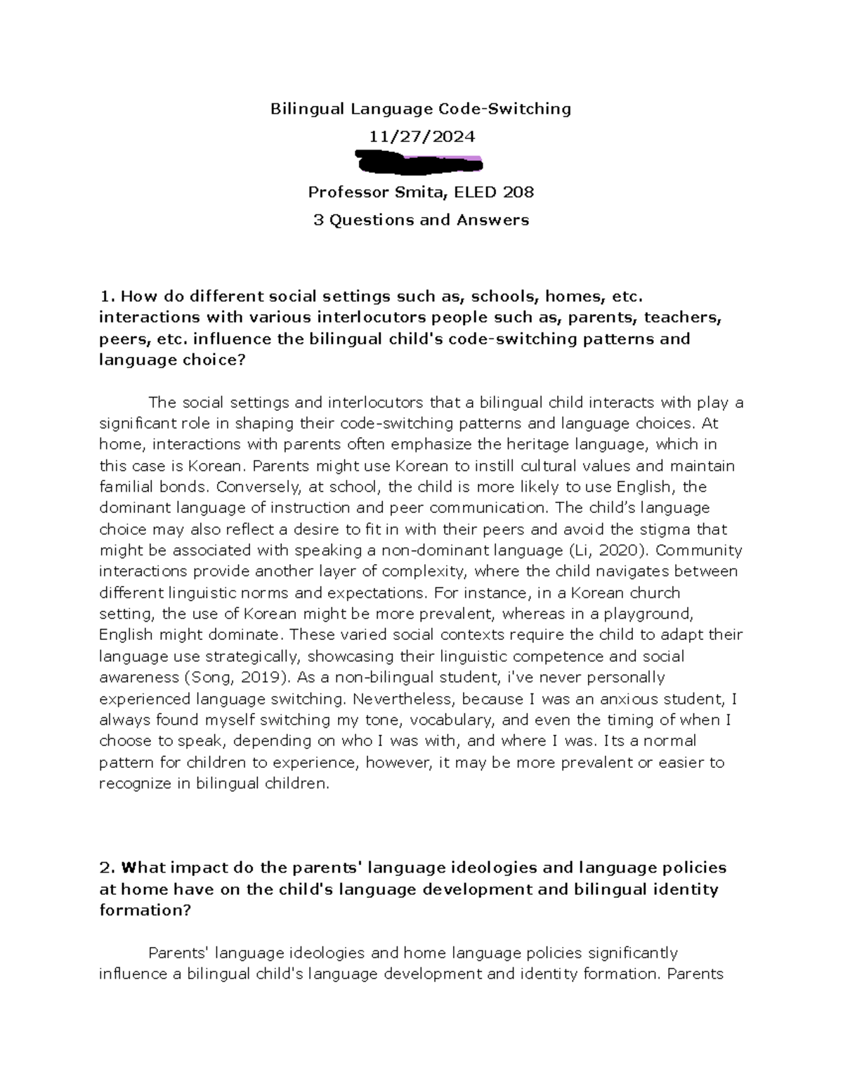 Lang Code Switch Case Study - Bilingual Language Code-Switching 11/27 ...