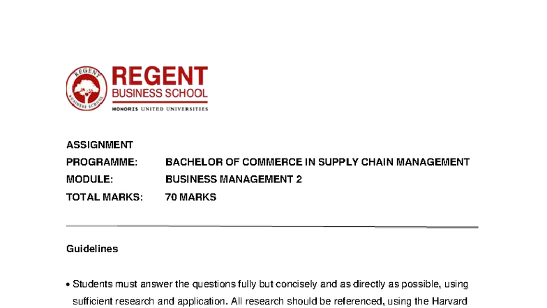 BCOM SCM - Business Management 2 - Assignment on Org Structures - Studocu