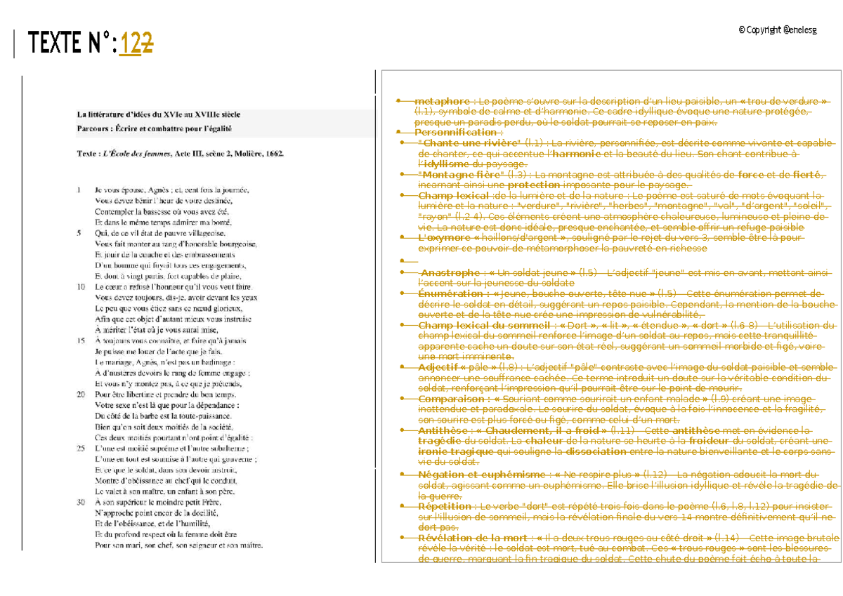 Analyse linéaire : Le poème "Le Dormeur du Val" de Rimbaud (FRAN 101 ...