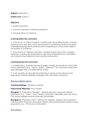 Preposition - Common prepositions Time in (month/year), on (day), at ...