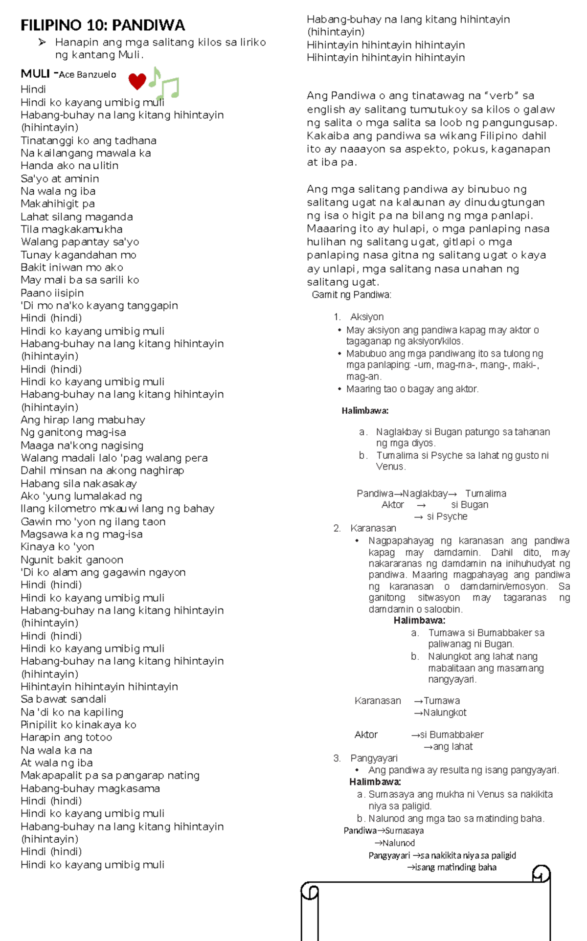 Filipino 10 pandiwa - FILIPINO 10: PANDIWA Hanapin ang mga salitang ...