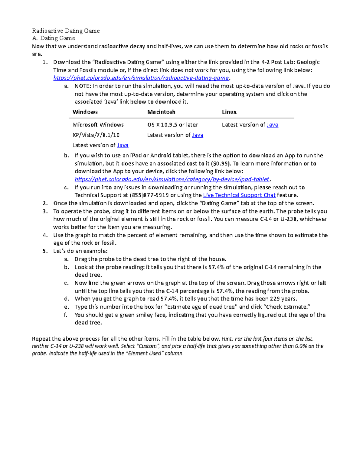 Mod 4 Lab Report: Exploring the Radioactive Dating Game Simulation ...