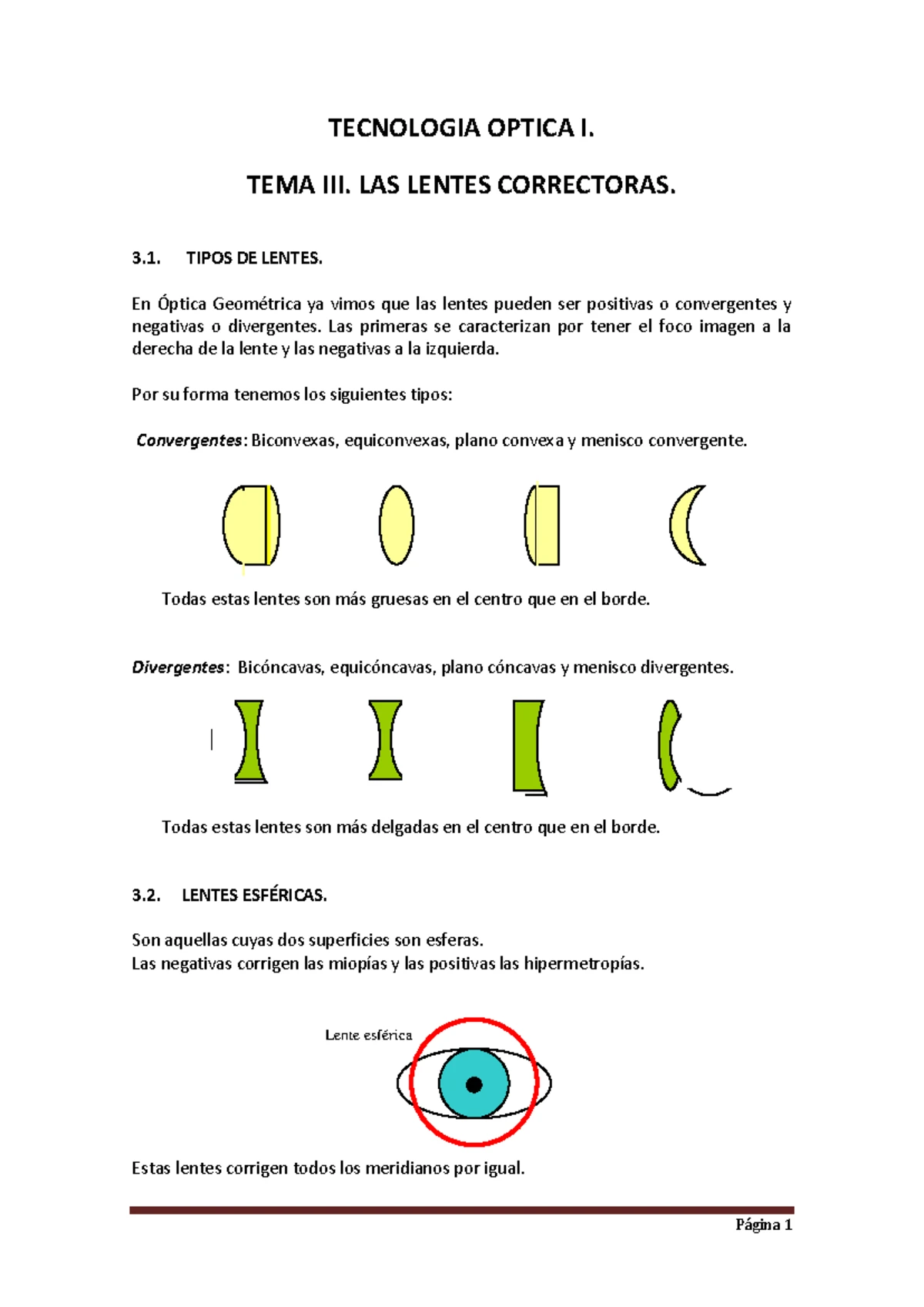TEMA 5 Potencia DE LAS Lentes Oftalmicas - TECNOLOGIA OPTICA I TEMA V ...