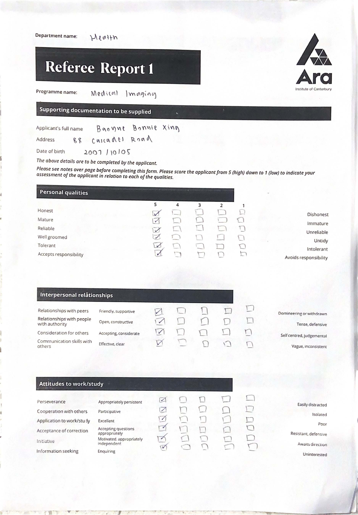 Health Referee Report 1 - Medical Imaging Assessment - Studocu