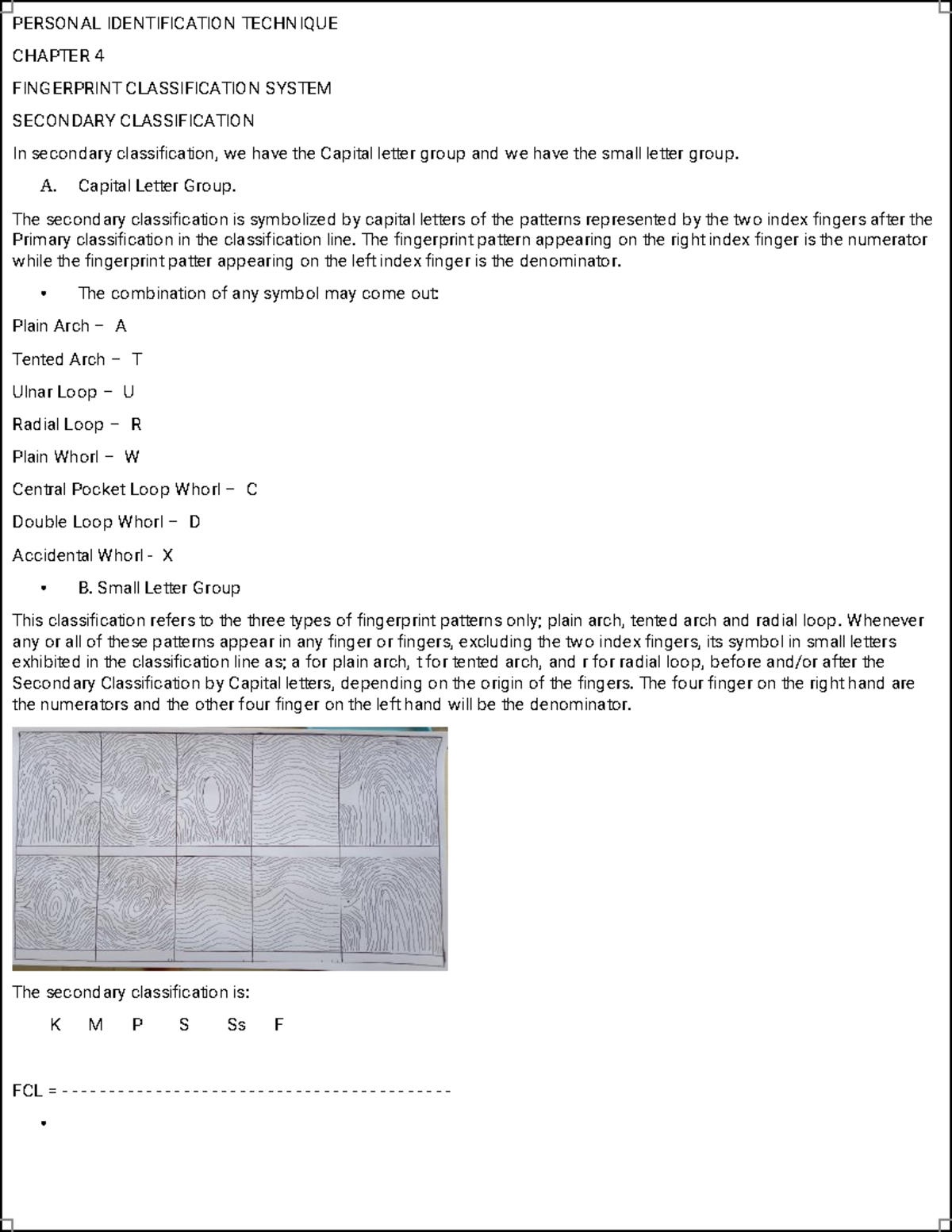 Forensic Techniques: Chapter 4 - Fingerprint Classification System (PPT ...