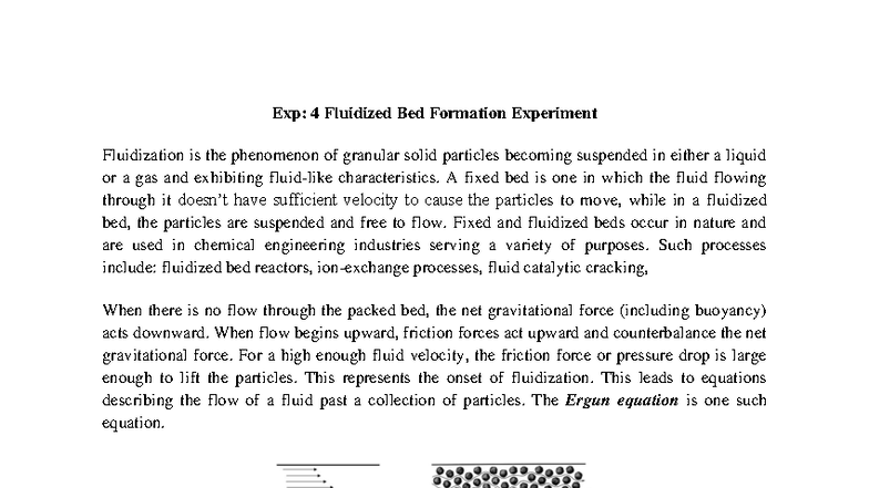 Fluidized Bed Formation Experiment (Exp: 4) Analysis and Results - Studocu
