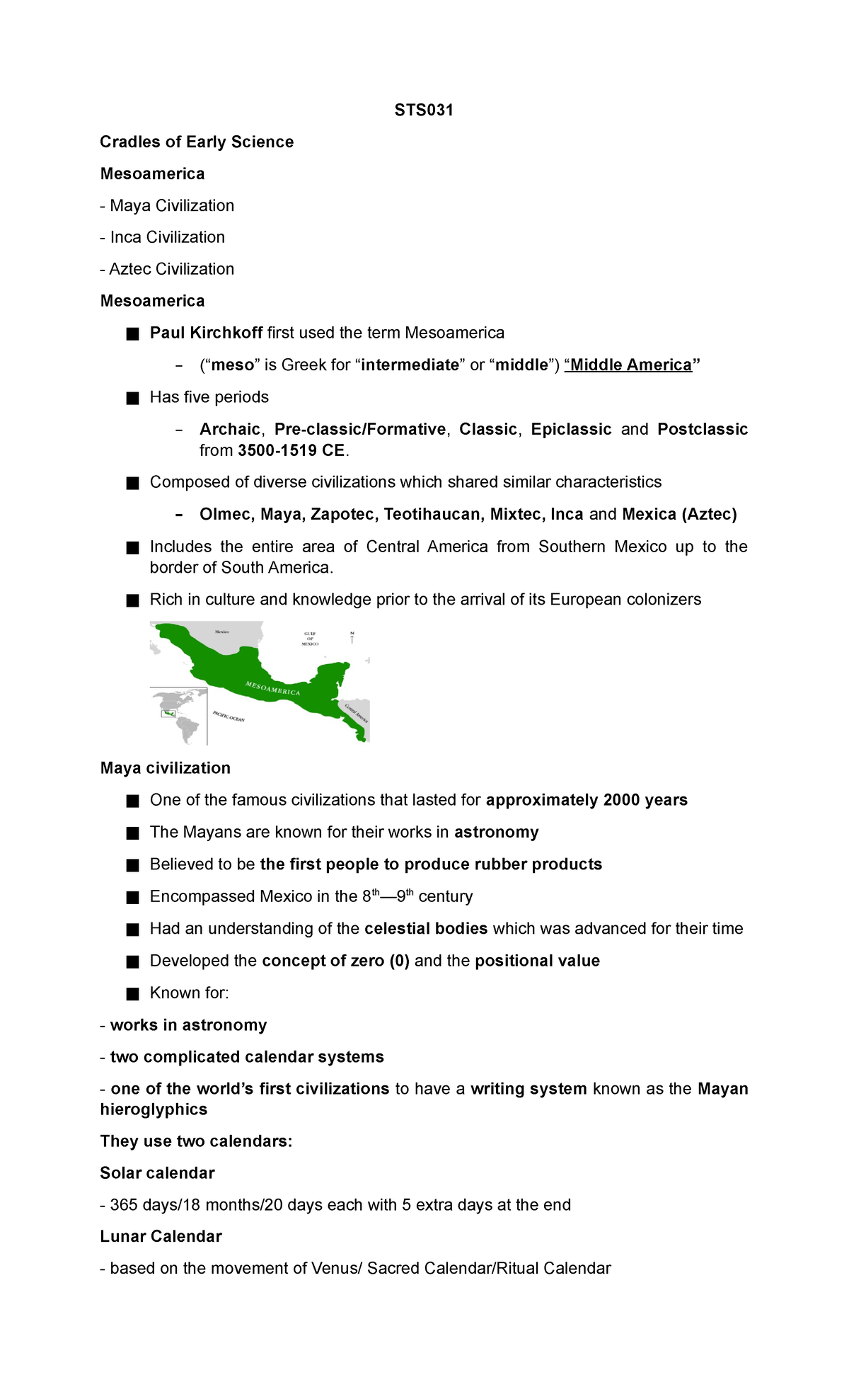 STS031 Cradles of Early Science in Asia: Mesoamerica to Middle East ...