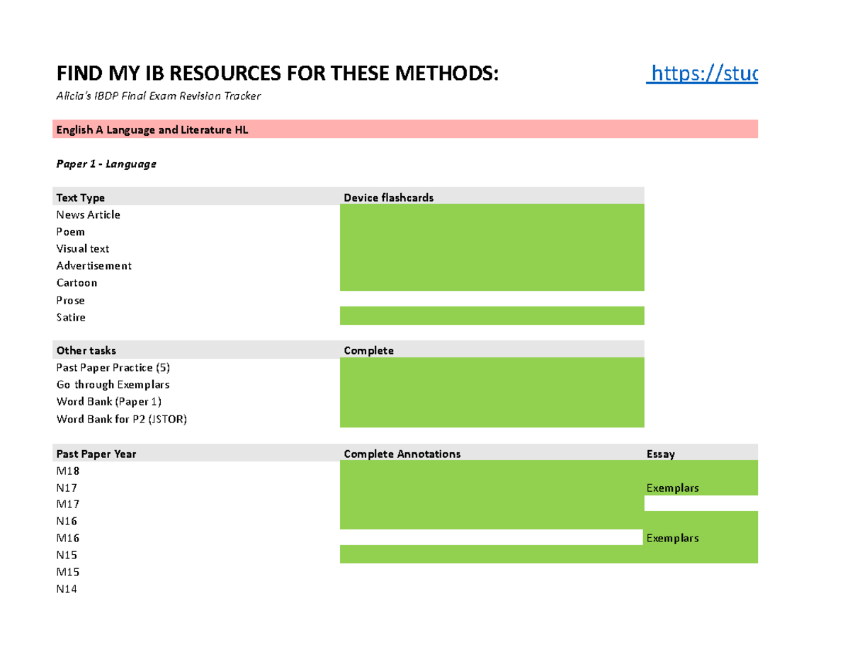 Example IB Revision Tracker.xlsx - Example IN USE - FIND MY IB ...