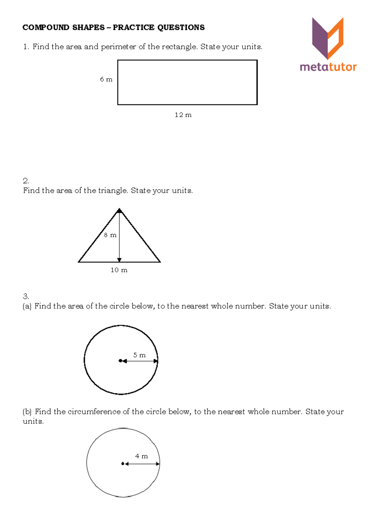 Compound Shapes Practice Questions and Solutions - Studocu