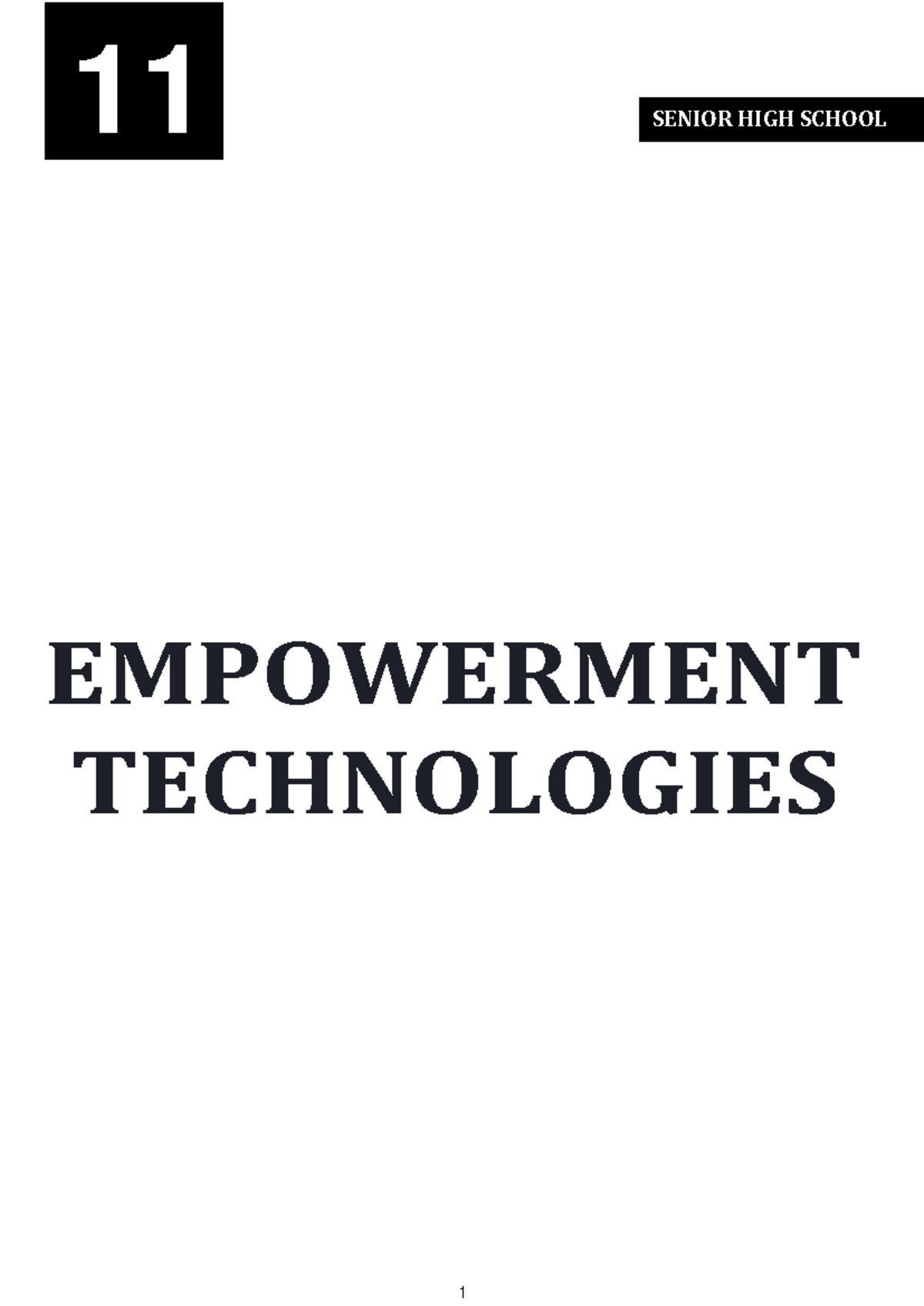 Empowerment Technologies Overview for Grade 11 Learners - Studocu