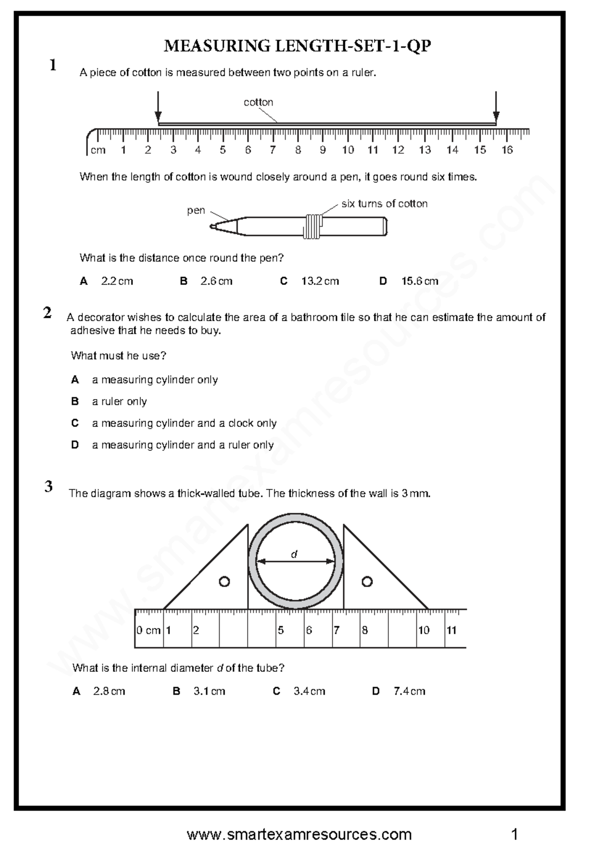 MEASURING 1: Assignment on Measurement Techniques and Calculations ...