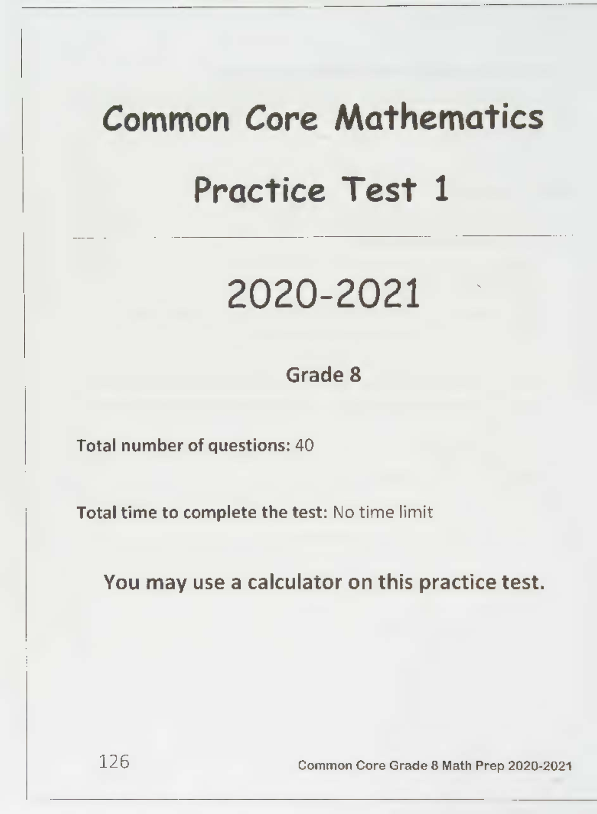 Effortless Math Common Core Grade 8 Practice Test 1 - Studocu