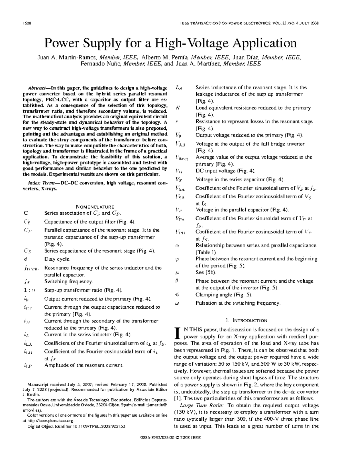 8. Power Supply for a High-Voltage Application - 1608 IEEE TRANSACTIONS ON POWER ELECTRONICS ...