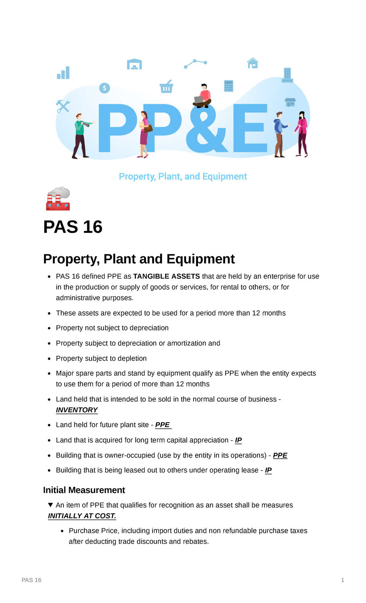 PAS 16 CONCEPTUAL FRAMEWORKS ACCOUNTING STANDARDS - 🏭 PAS 16 Property ...