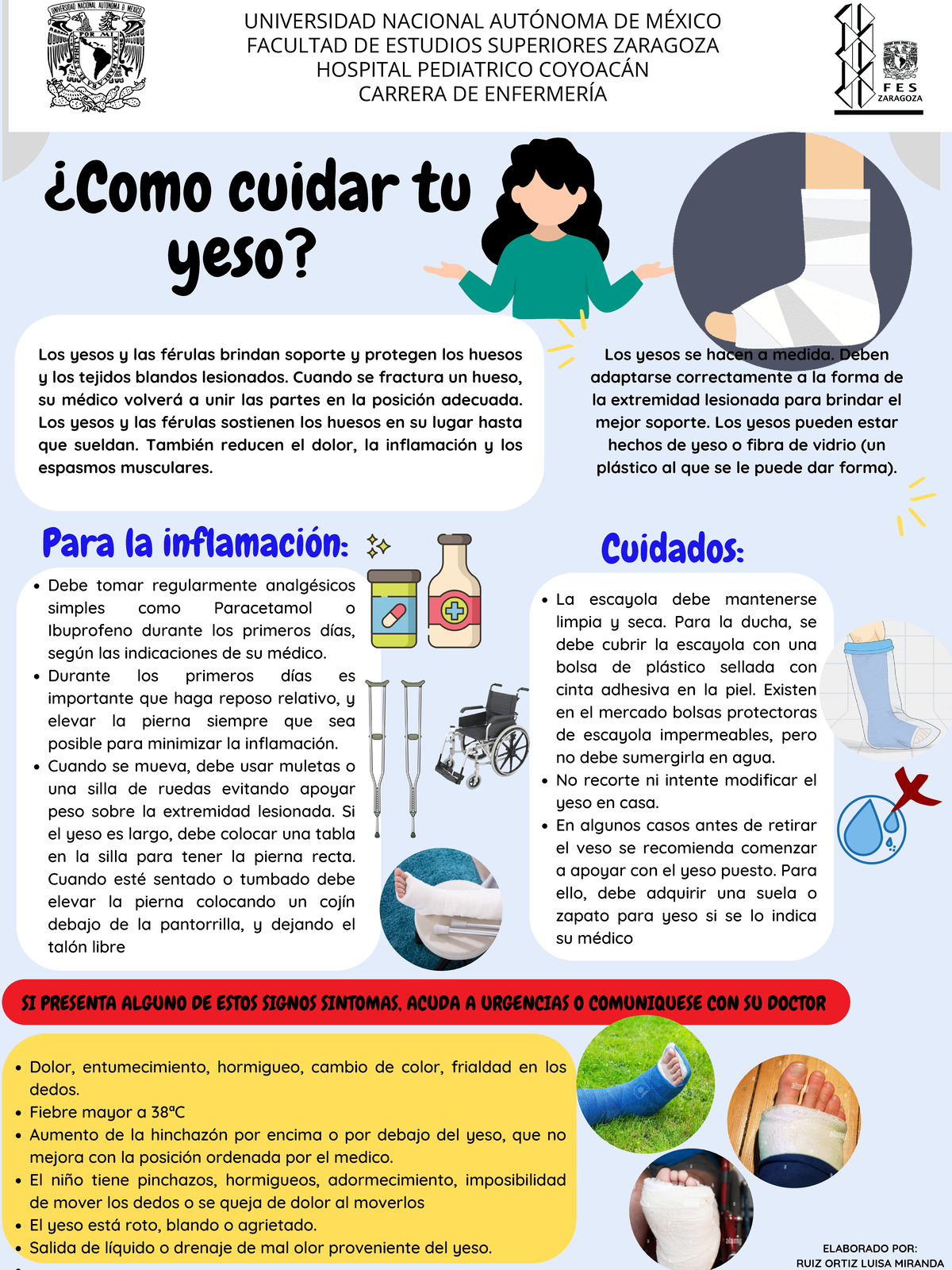 Cuidados y Mantenimiento del Yeso y Férula en Enfermería - Studocu