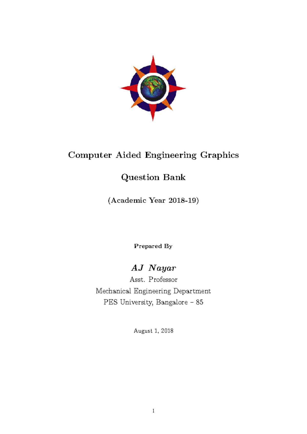 Engineering Graphics Question Bank - . . Computer Aided Engineering ...