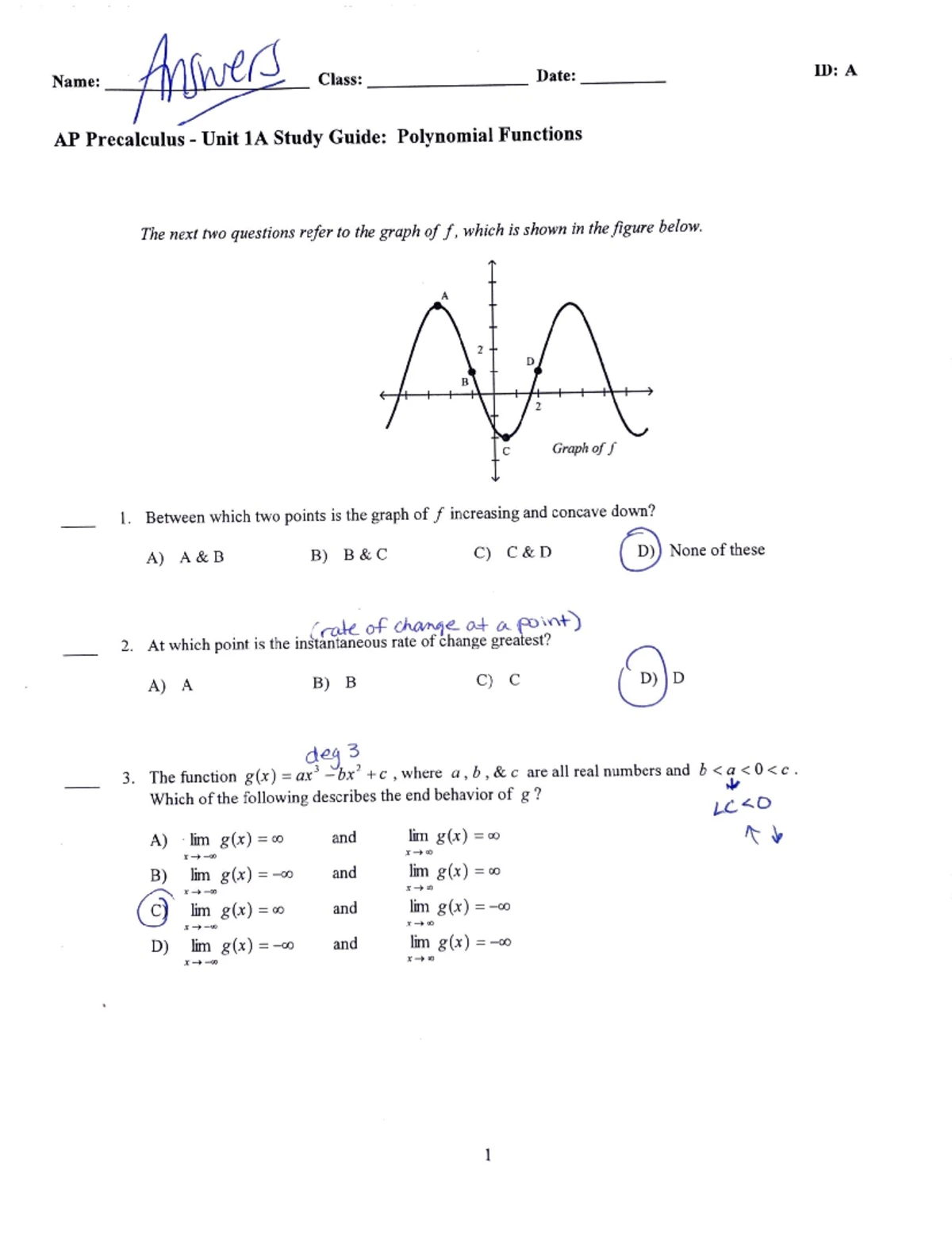 AP Pre-Cal Midterm Review: Units 1 & 2 Summary - Studocu